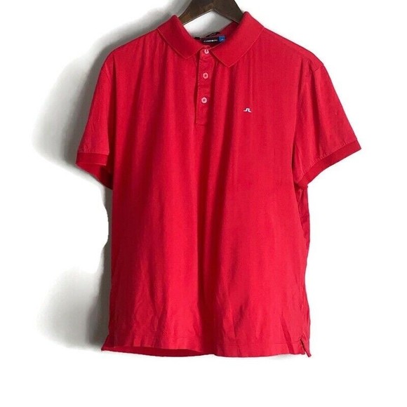 J.Lindeberg | Shirts | J Lindeberg Mens Red Polo Short Sleeve Shirt ...